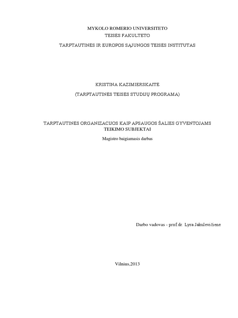 Magistro Baigiamasis Darbas | PDF