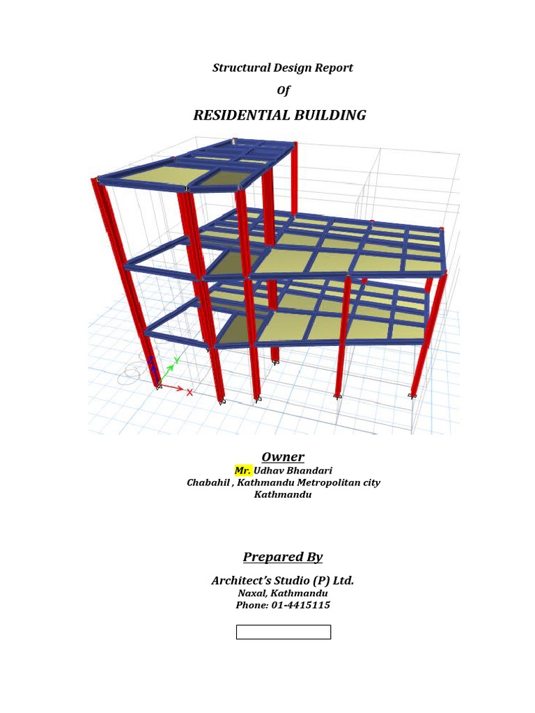 Structural Design Report of Residential Building | PDF | Structural ...