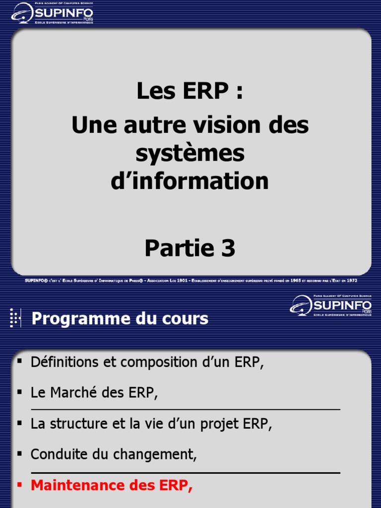 Cours Erp Supinfo Part 3 V1 Pdf Entrepôt De Données Informatique