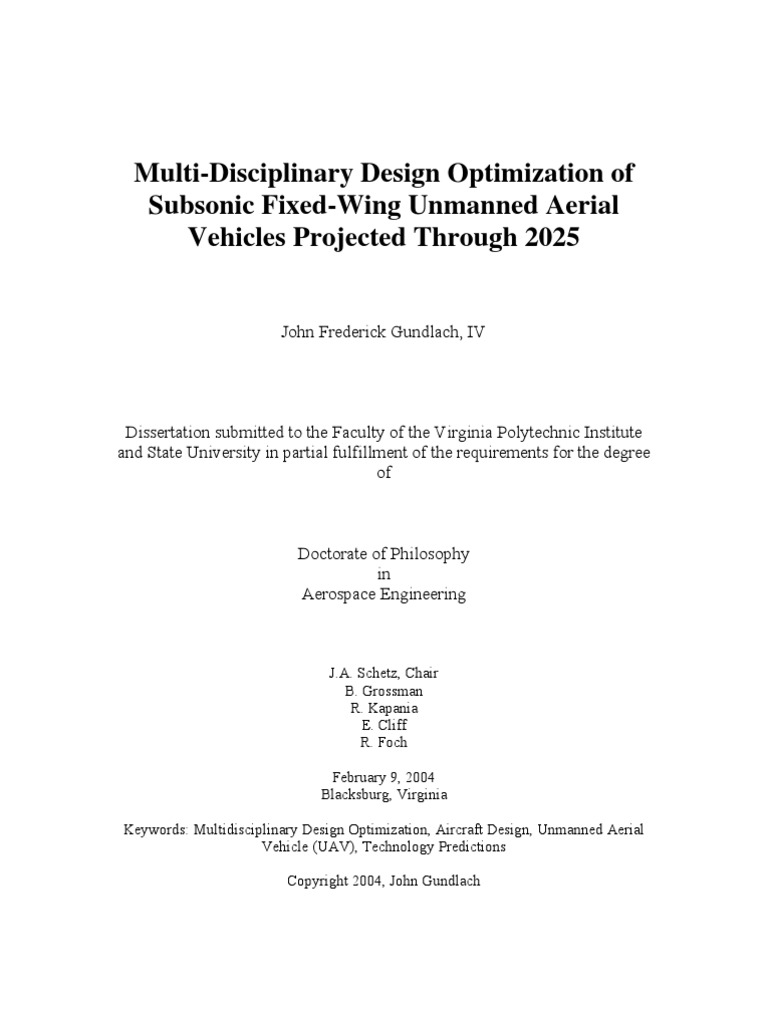 Multi Disciplinary Optimisation | PDF | Airfoil | Unmanned Aerial Vehicle