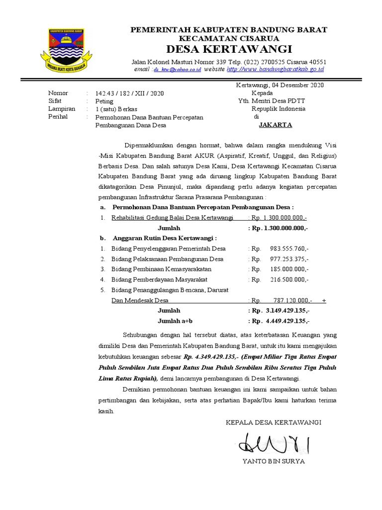 Proposal Pembangunan Rehab Kantor Desa | PDF