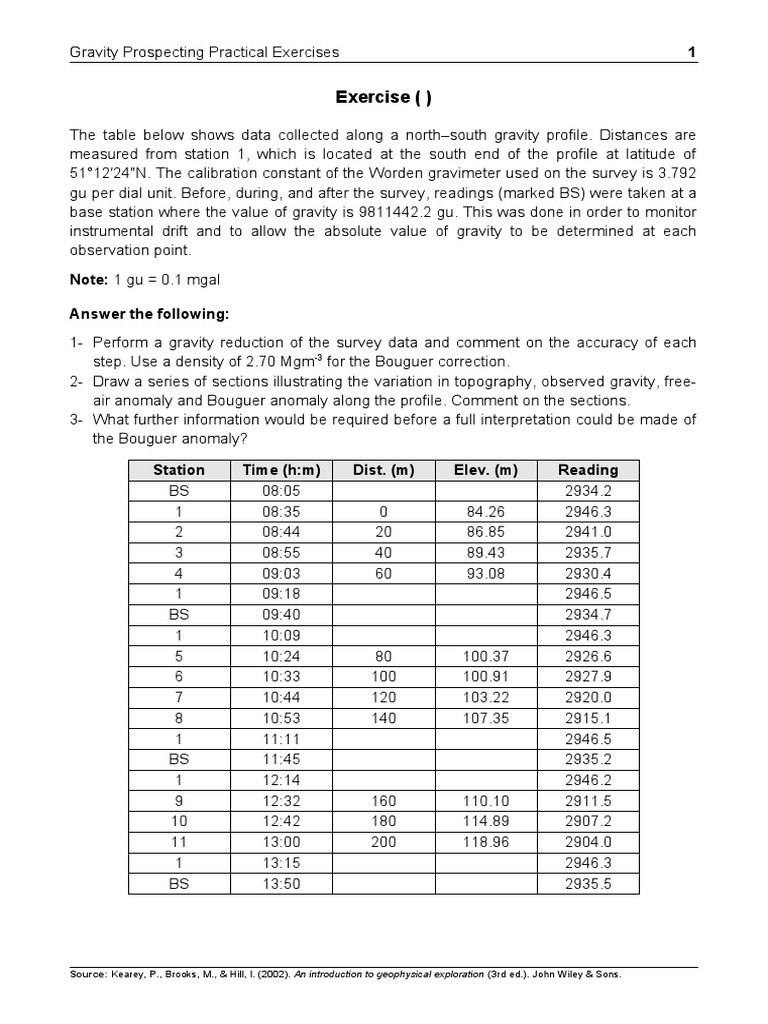 Exercise : Answer The Following | Download Free PDF | Geophysics ...