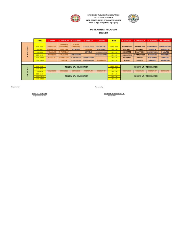 Jhs Teachers' Program English | PDF | Teaching Mathematics