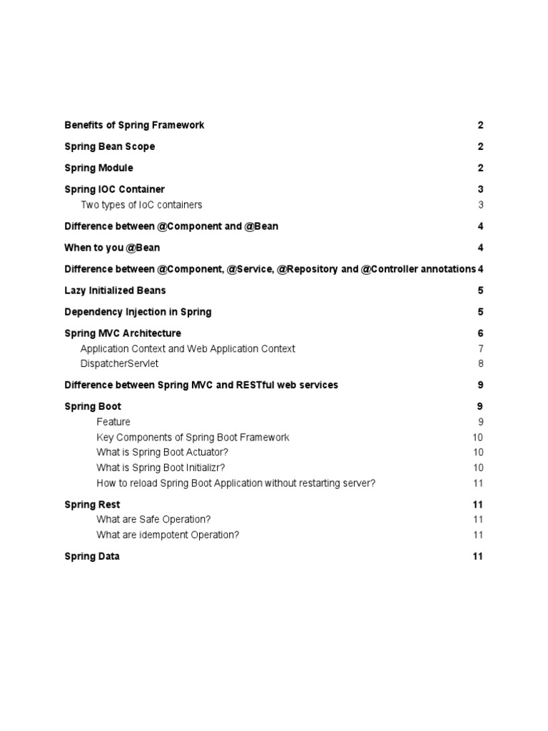 Spring In General Pdf Spring Framework Class Computer Programming