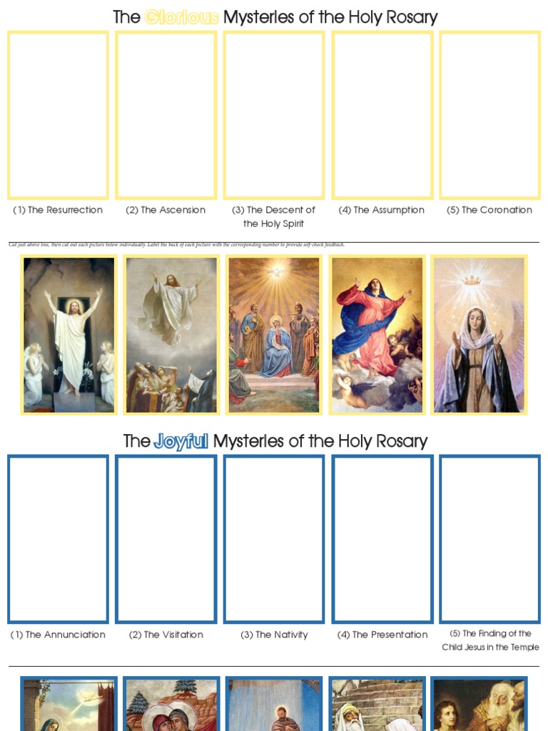 Q4 Religion Mysteries of The Rosary Matching PDF | PDF