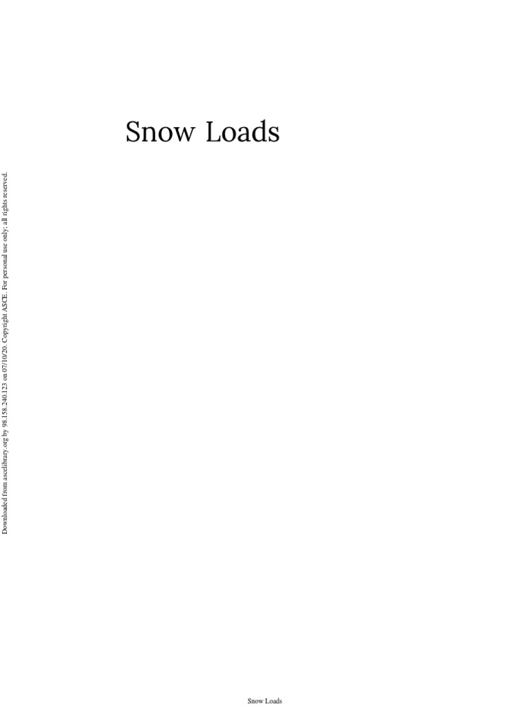 SEI - ASCE - 7-16 - Snow Loads - DRAFT - Front | PDF | Snow | Roof