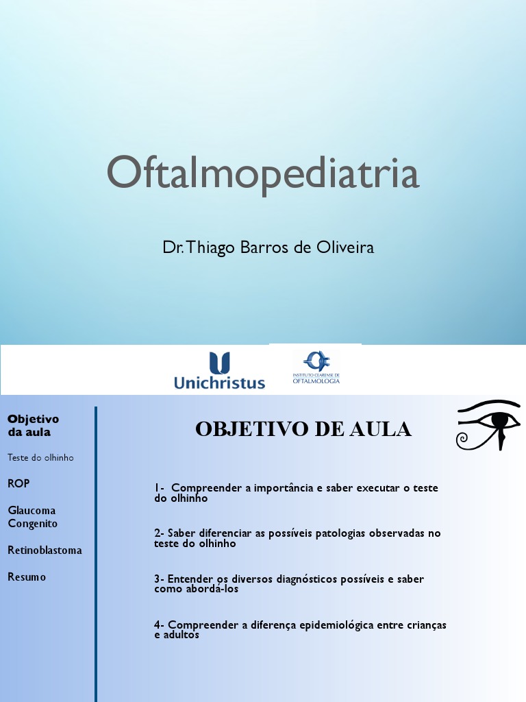 Teste de Krimsky em Oftalmopediatria | PDF | Glaucoma | Câncer
