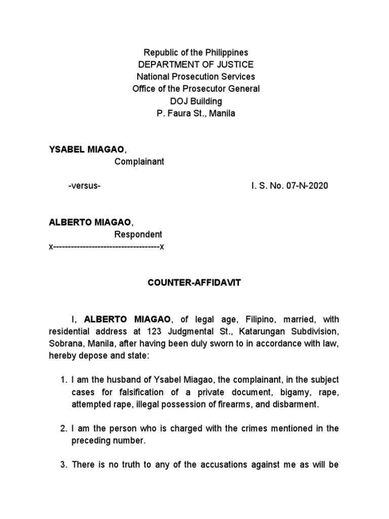 Counter Affidavit | PDF | Lawyer | Affidavit