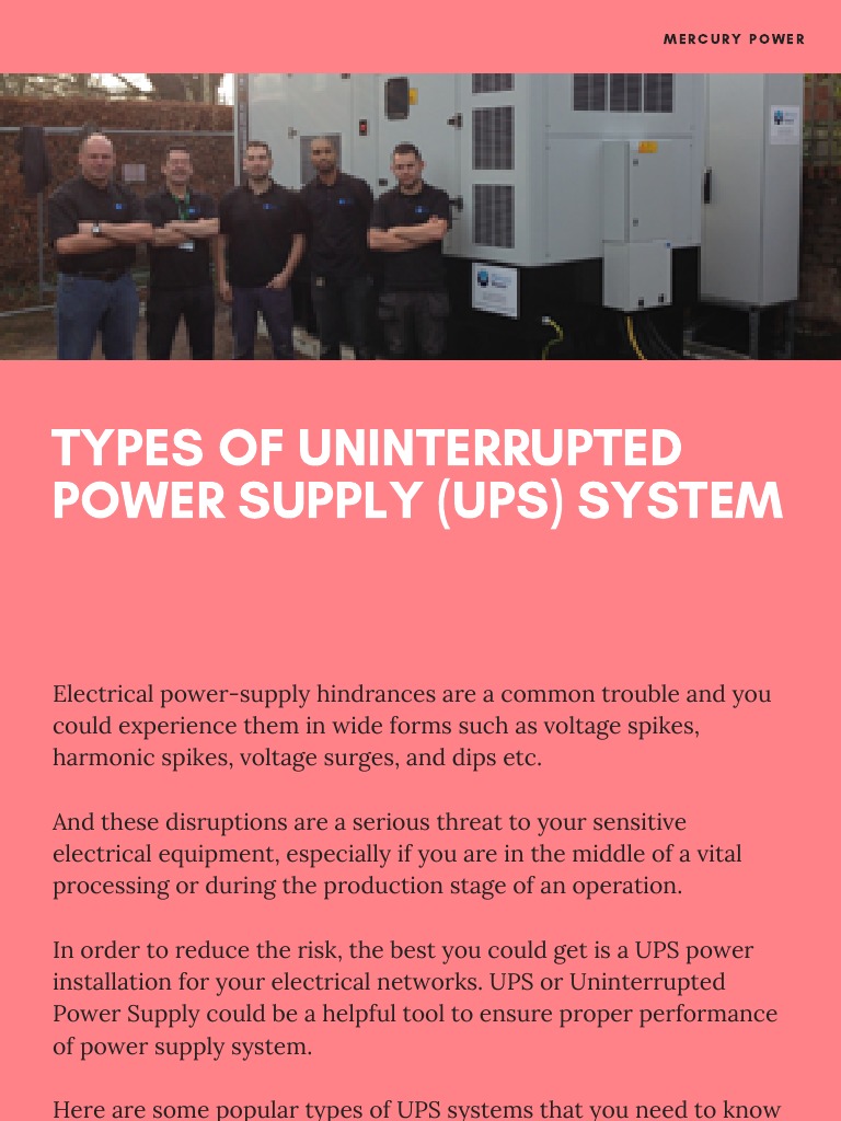 Types of Uninterruptible Power Supplies | PDF | Power Supply | Power ...