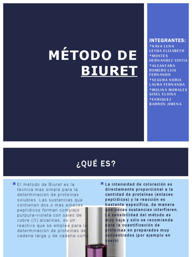 Método de Biuret para Determinar Proteínas | PDF | Proteínas ...