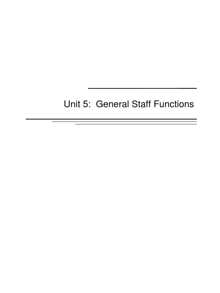 Unit 5: General Staff Functions | PDF | Incident Command System | Staff ...
