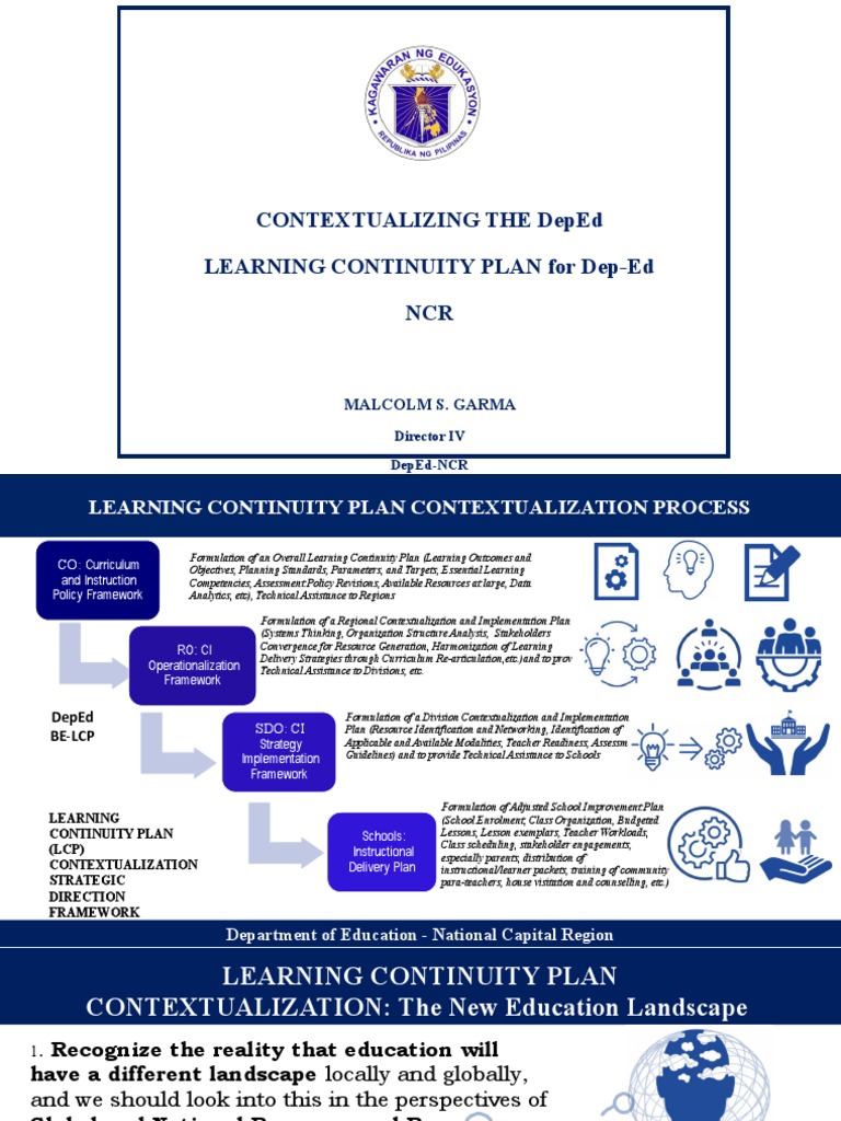 Contextualizing The Deped Learning Continuity Plan For Dep-Ed NCR | PDF | Curriculum ...