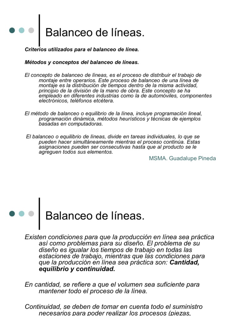 Presentación Balanceo de Lineas | PDF | Heurístico | Optimización ...