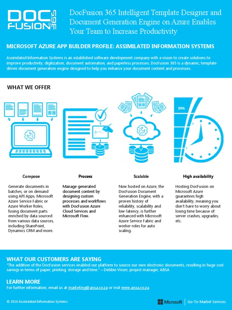 Docfusion 365 Intelligent Template Designer and Document Generation Engine On Azure Enables Your ...