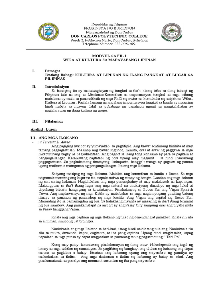 Wika at Kultura Sa Mapayapang Lipunan | PDF