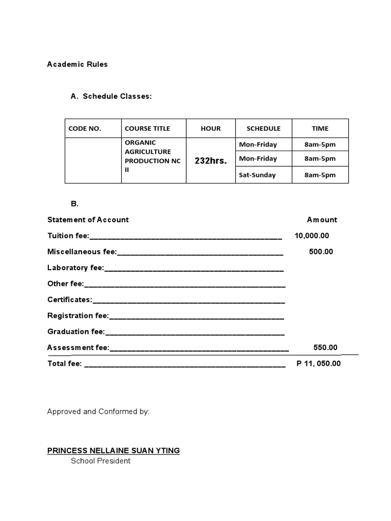 Academic Policies and Procedures: An Overview of Course Schedules, Fees ...