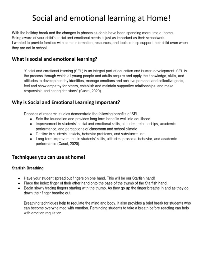 Sel at Home | PDF | Feeling | Emotions