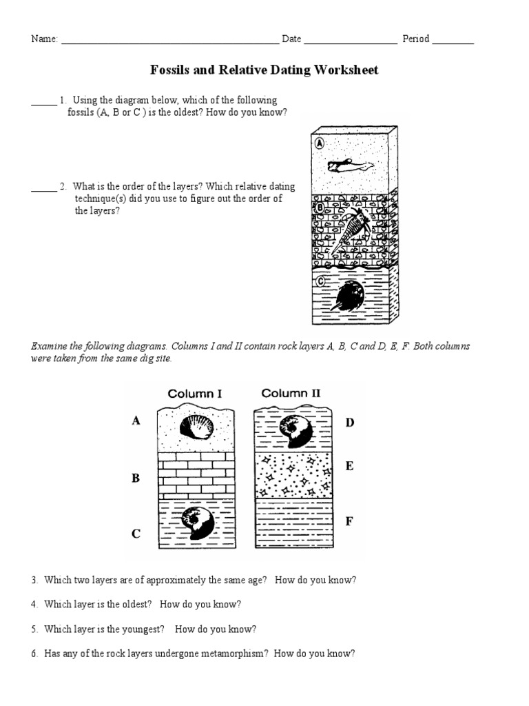Fossils Worksheet | PDF