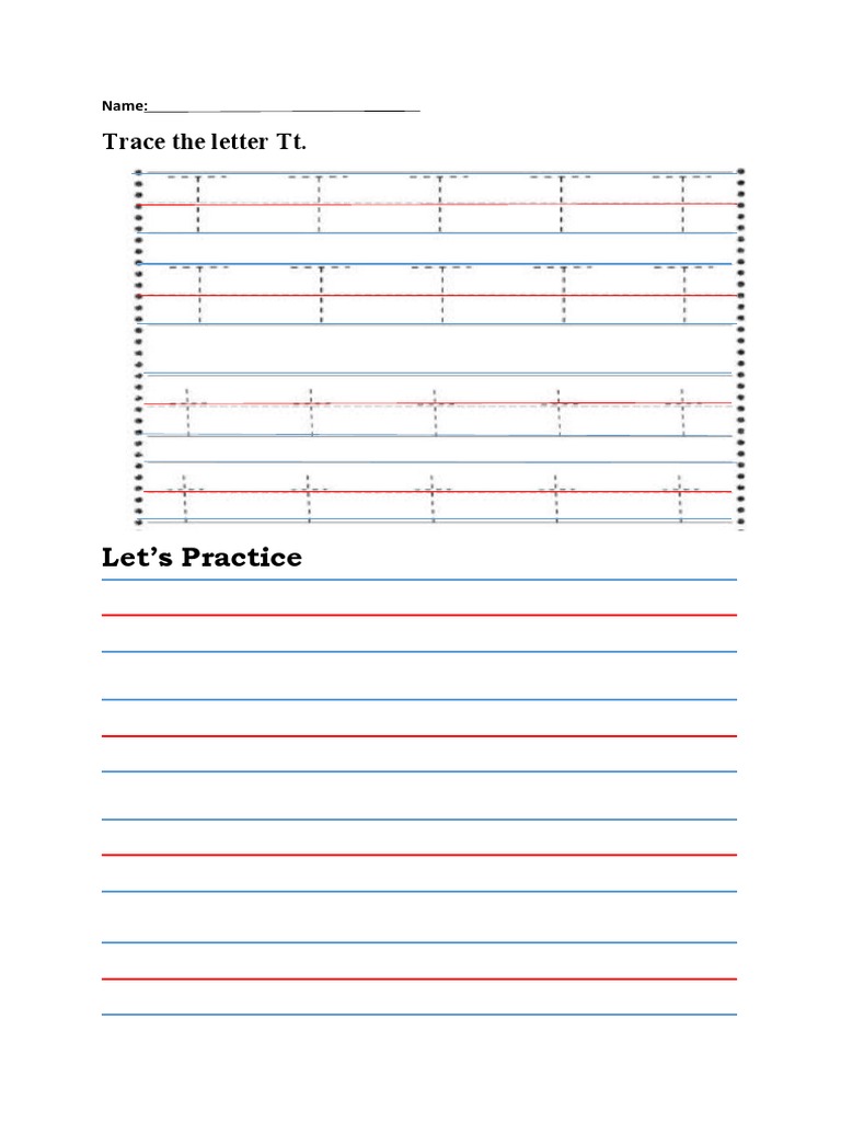 Trace The Letter TT.: Let's Practice | PDF