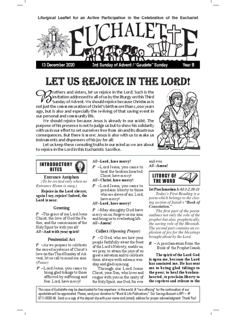 Let Us Rejoice in The Lord! Let Us Rejoice in The Lord! | PDF | John ...