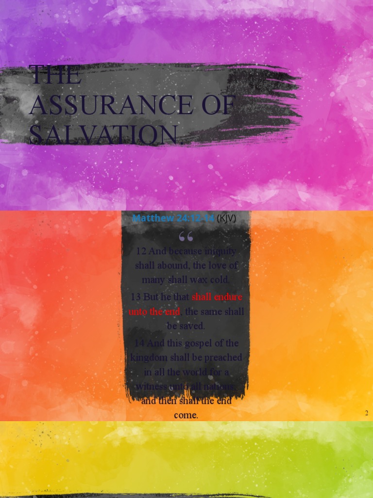 The Assurance of Salvation: An Examination of the Benefits and ...