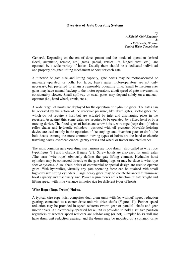 1 - Overview of Gate Operating Systems | PDF | Crane (Machine) | Wire