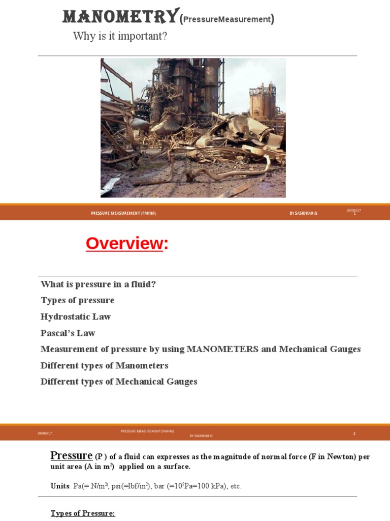 MANOMETRY - Pressure Measurement PDF | PDF | Pressure Measurement ...
