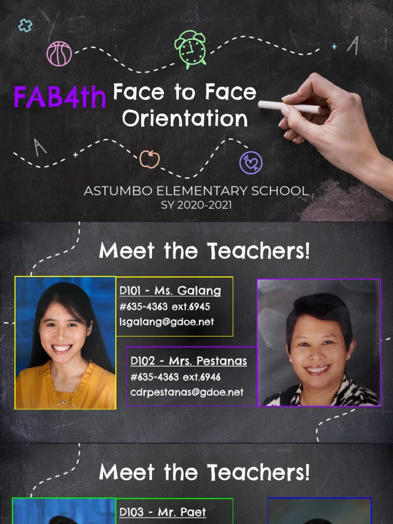 Fab4th Face To Face Orientation | PDF | Teachers | Human Nature