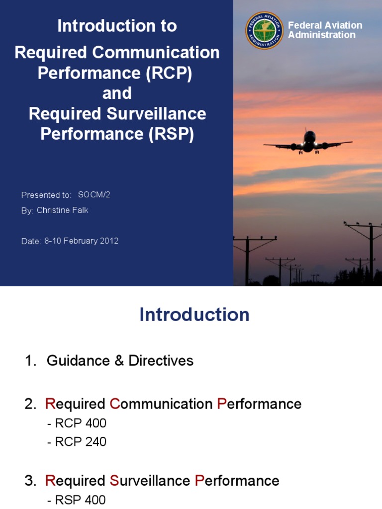 Introduction To Required Communication Performance (RCP) and Required ...