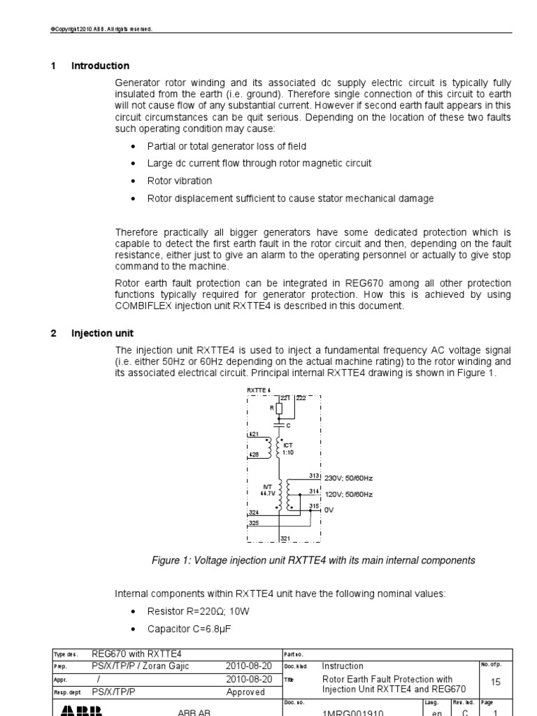 Figure 1: Voltage Injection Unit RXTTE4 With Its Main Internal ...