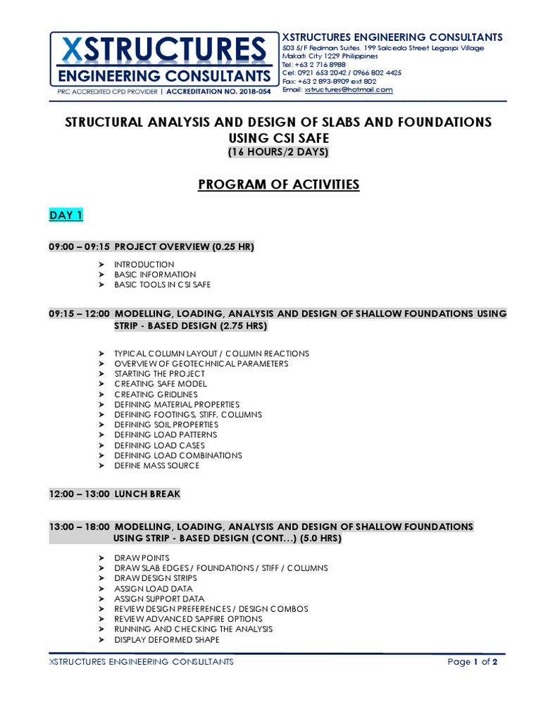 Structural Analysis and Design of Slabs and Foundations Using Csi Safe ...
