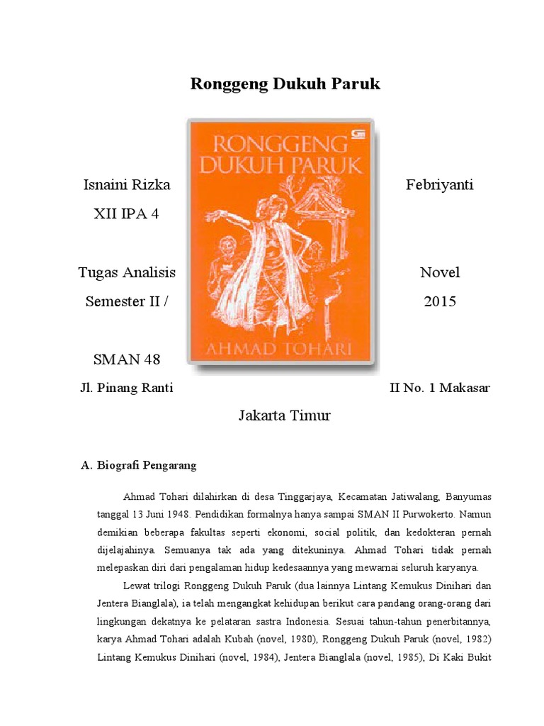Analisis Novel Ronggeng Dukuh Paruk | PDF