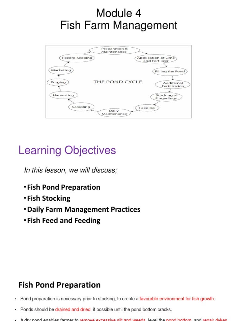 Fish Culture Module 4 Farm Management Lecture 1 | Download Free PDF ...