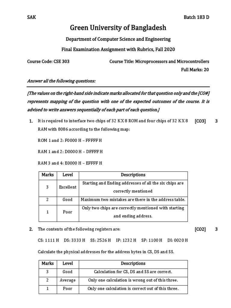 CSE 303 - Final - Assignment | Download Free PDF | Integrated Circuit ...