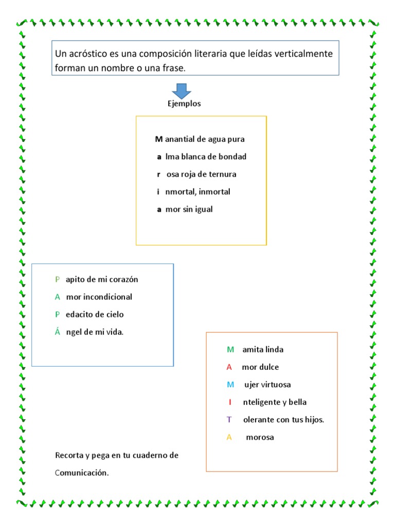 Ejemplos de Acrósticos Creativos | PDF