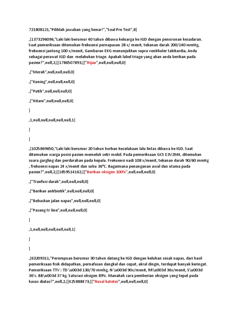 Jawaban Pre Test | PDF