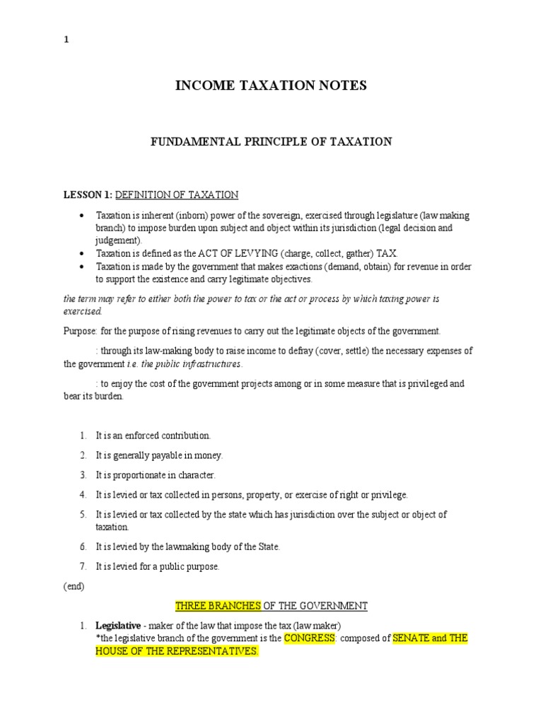 Income Taxation Notes | PDF | Capital Gains Tax | Gross Income