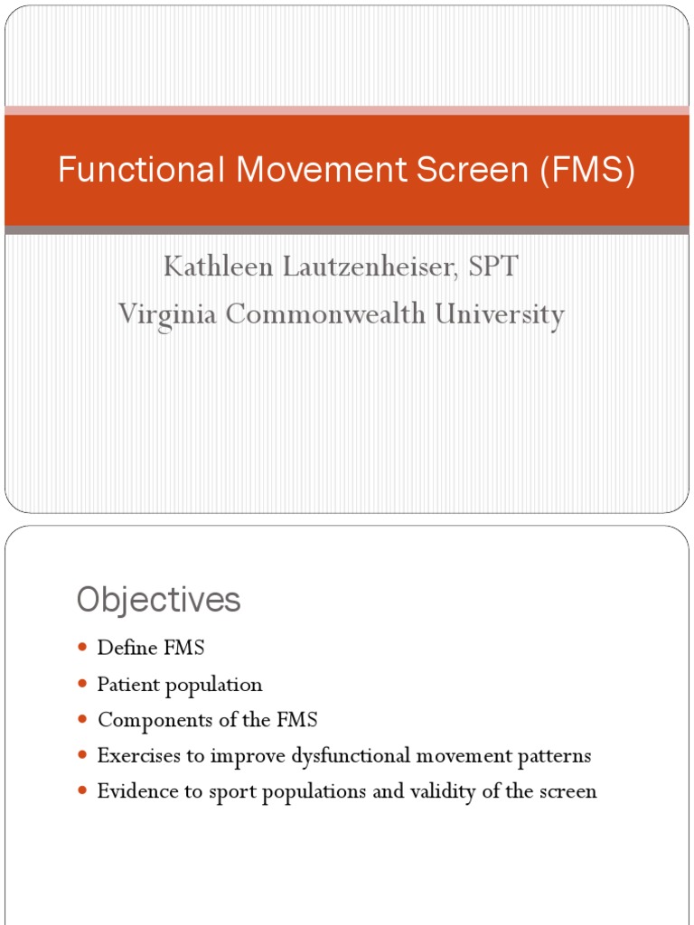Functional Movement Screen FMS 1 | PDF | Anatomical Terms Of Motion | Injury
