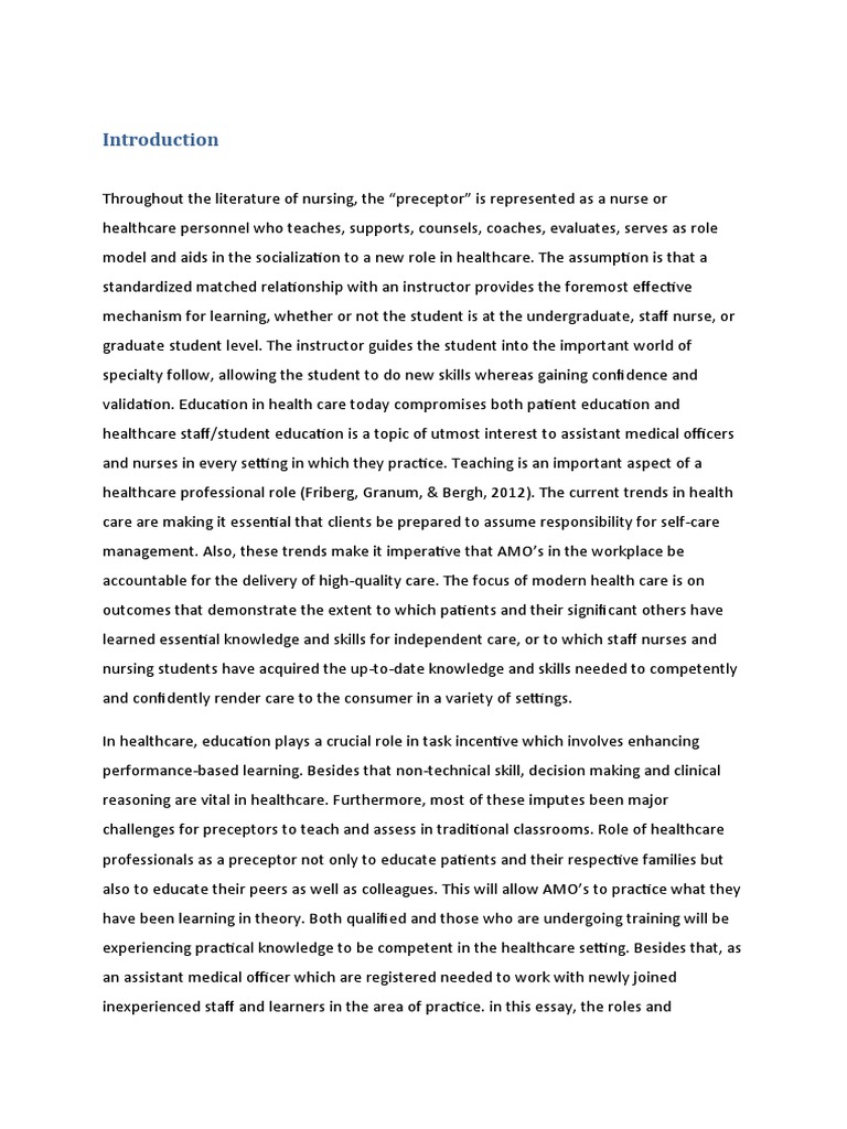 Preceptors | PDF | Nursing | Reflective Practice