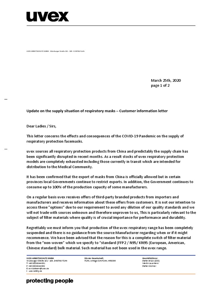 Covid19 Customer Information Letter Respiratory | PDF | Occupational ...