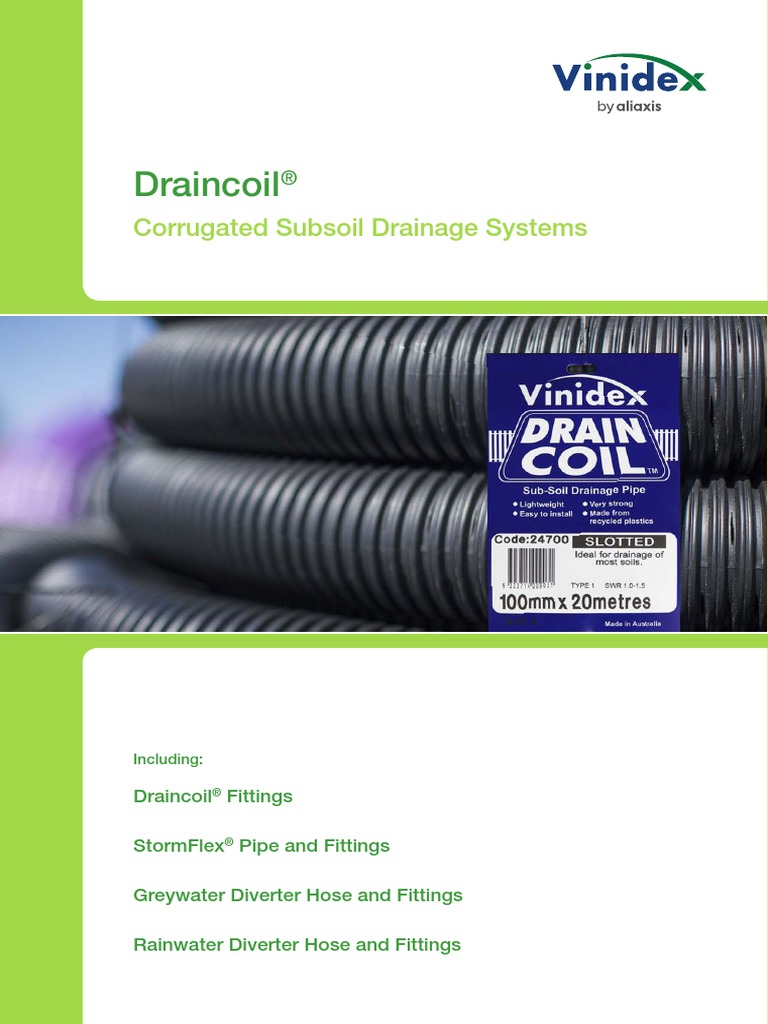 VIN027 Draincoil Product Catalogue | PDF | Drainage | Pipe (Fluid ...