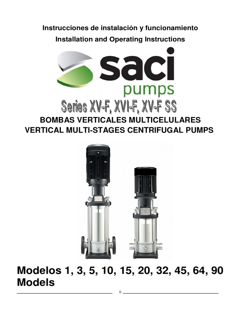 Instrucciones instalación bombas verticales multicelulares | PDF | Bomba | Máquinas