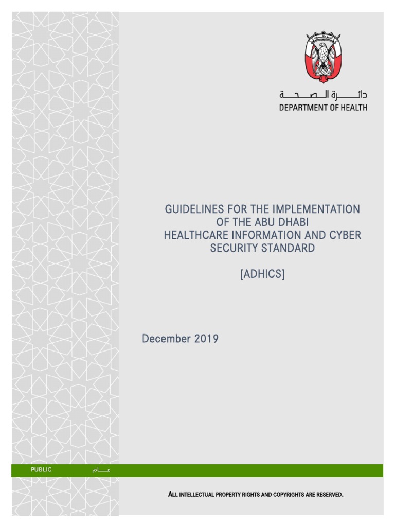 Adhics Implementation Guidelines Pdf Pdf Information Security Regulatory Compliance