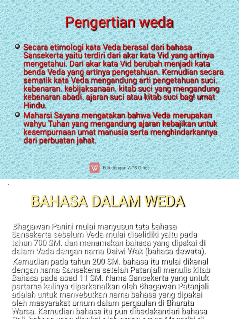 Pengertian Weda Kls X | PDF