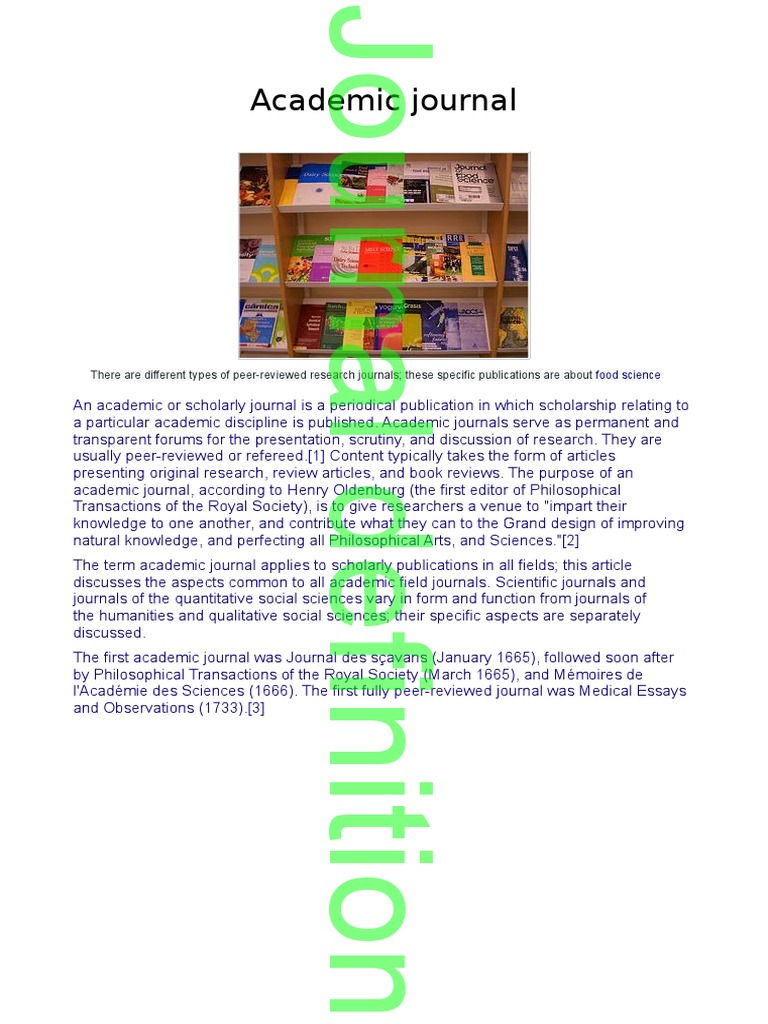 Academic Journal Definition | PDF