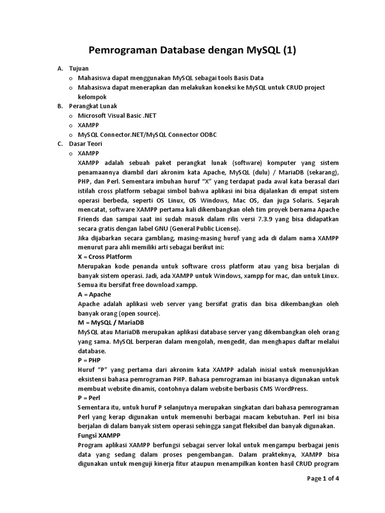 Pemrograman Database Dengan MySQL PDF | PDF