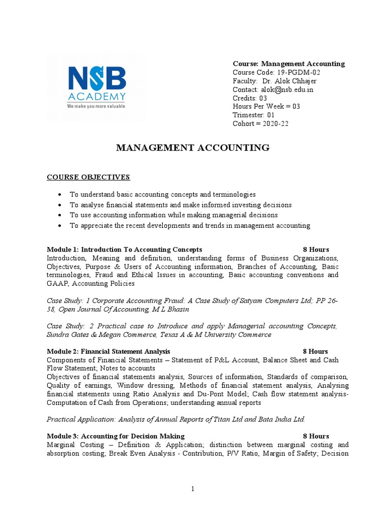 Management Accounting | PDF | Management Accounting | Accounting