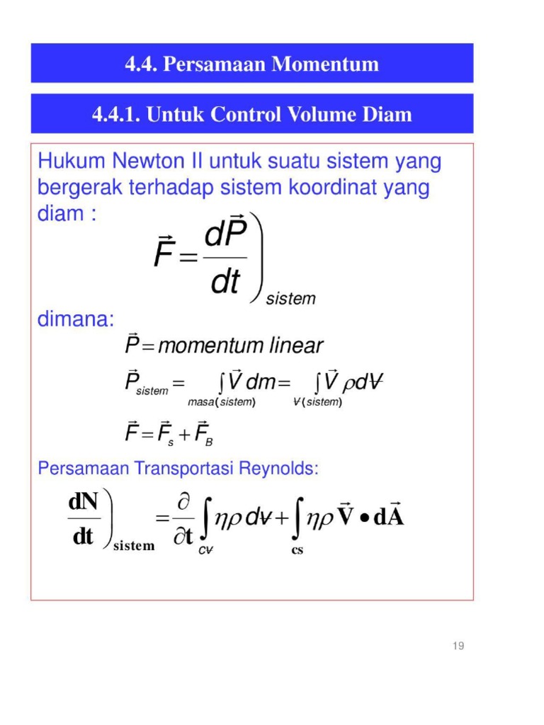 Persamaan MOmentum Volume Atur Inersia | PDF