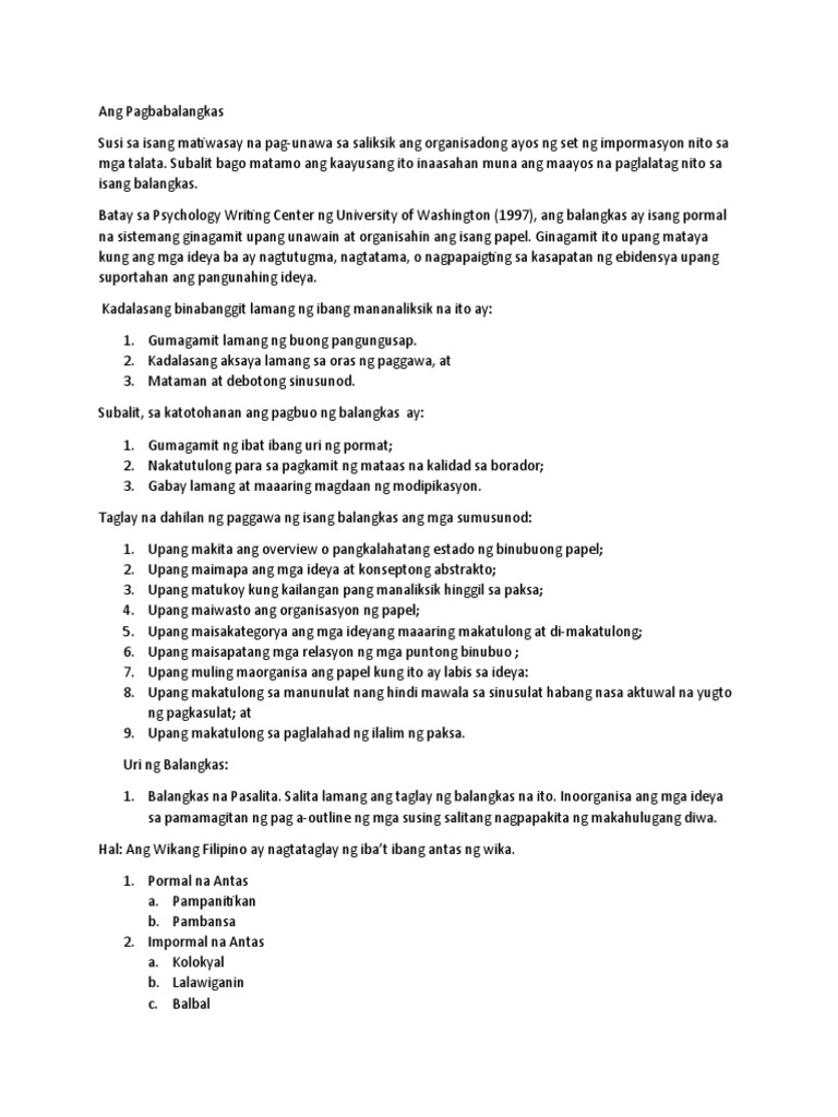 Ang Pagbabalangkas | PDF