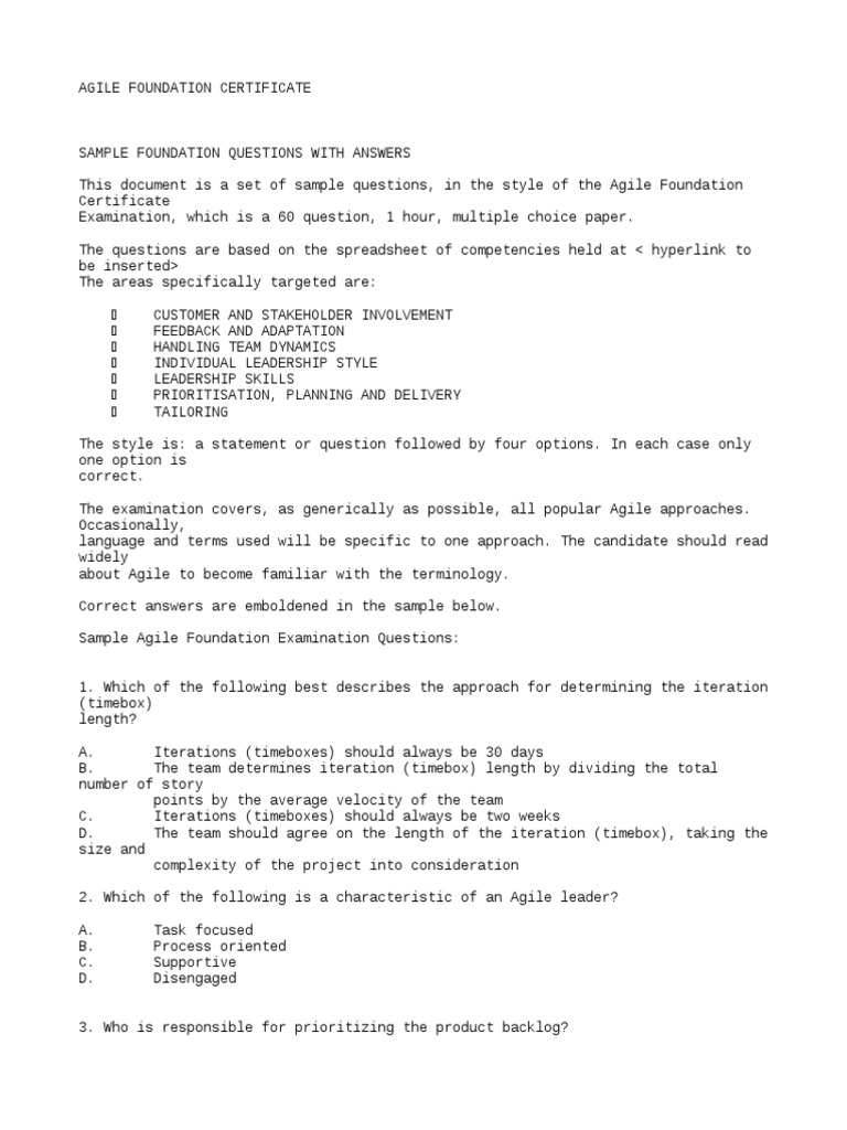 Agile E0 Questions-With-Answers | Download Free PDF | Agile Software Development | Scrum ...